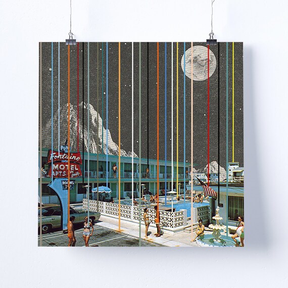 Collage Art Print colour Code Retro Art - Etsy