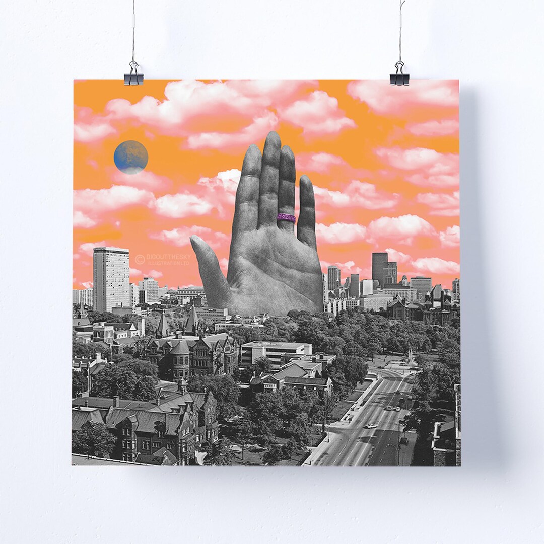 Collage Art Print – ‘waving Goodbye’ - Retro Art, Vintage Art, Home ...