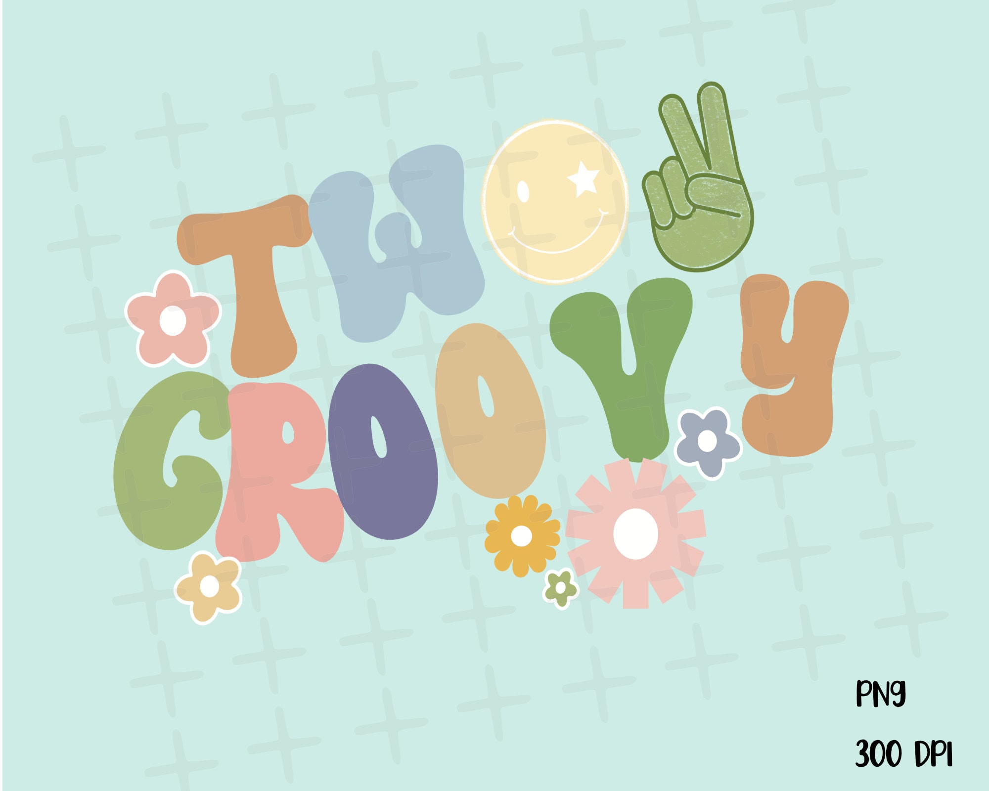 Two Groovy PNG Kid Birthday Party Sublimation Design DTG - Etsy