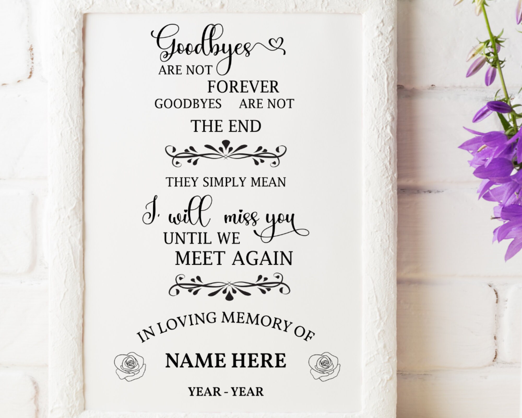 Goodbyes Are Not Forever SVG, in Loving Memory of SVG Cut File, Your ...