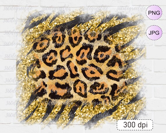 Distressed Leopard Splash Background Frame PNG Sublimation | Etsy