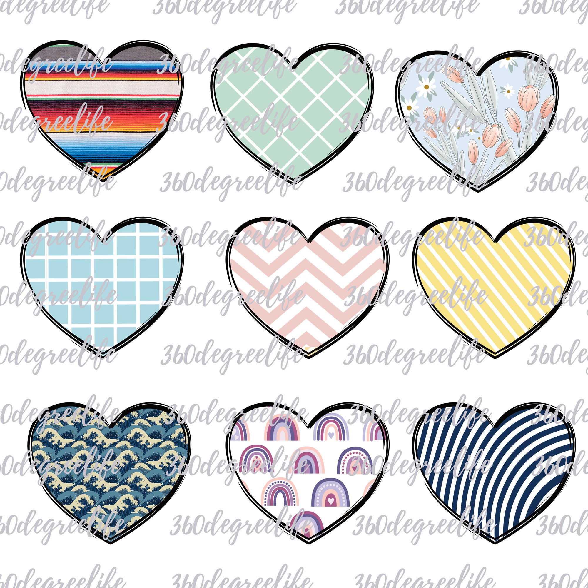27 Heart Sublimation Design Bundle, Love Valentines Downloads, PNG File ...