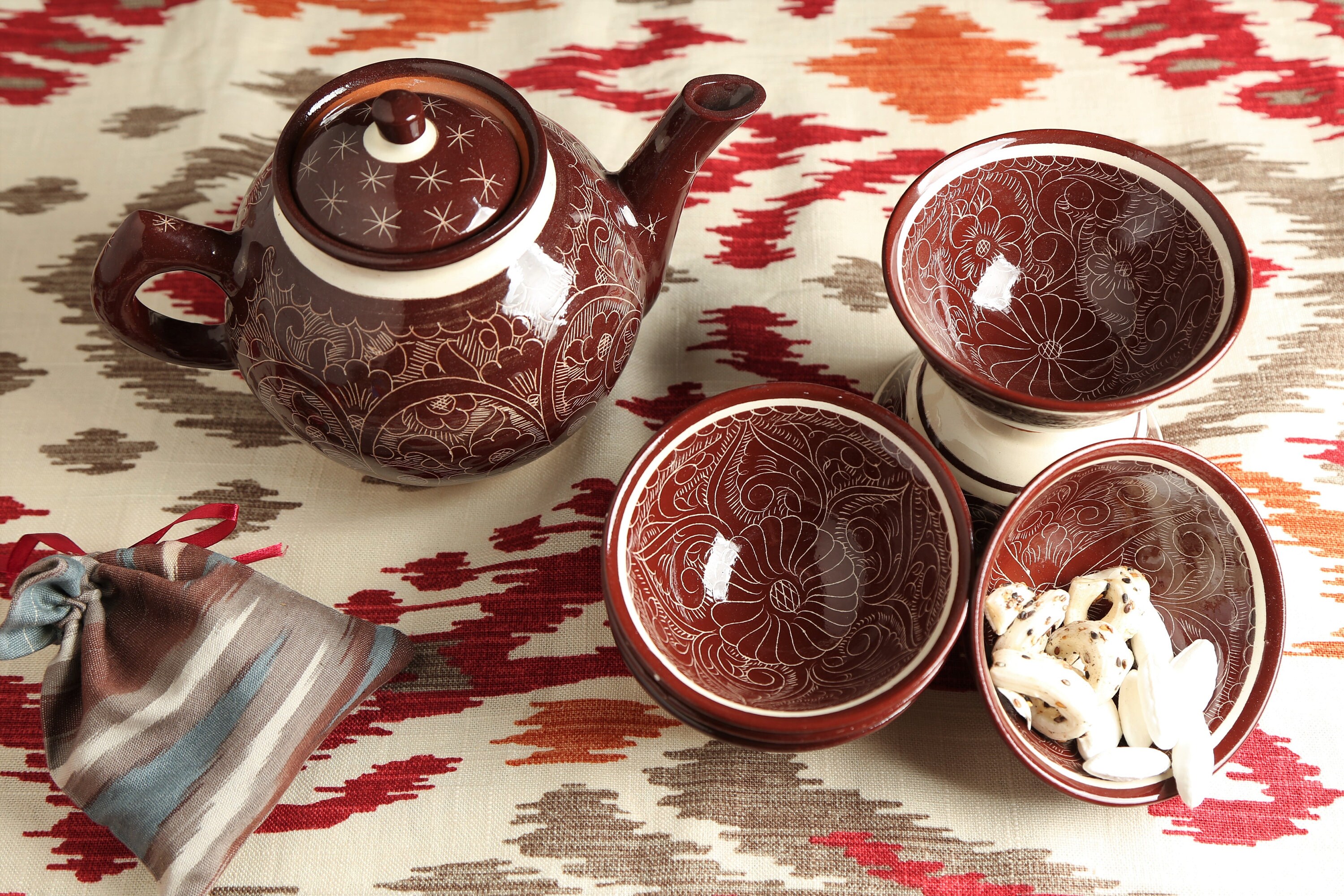 Tea set from Uzbekistan handmade ceramic set cup set | Etsy