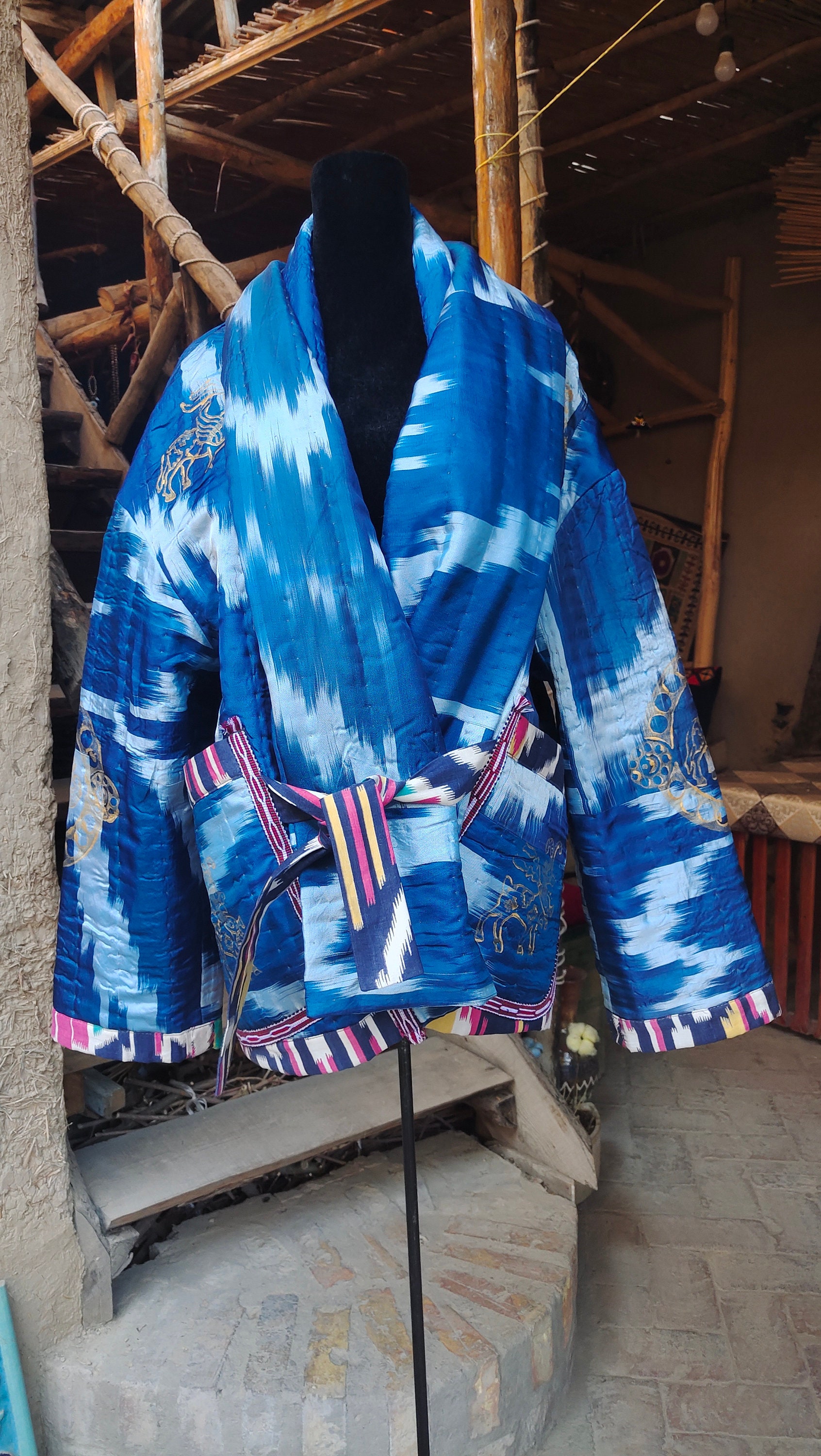 Handmade Women's Quilted Insulated Jacket Warm Ikat Jacket With Lining - Etsy
