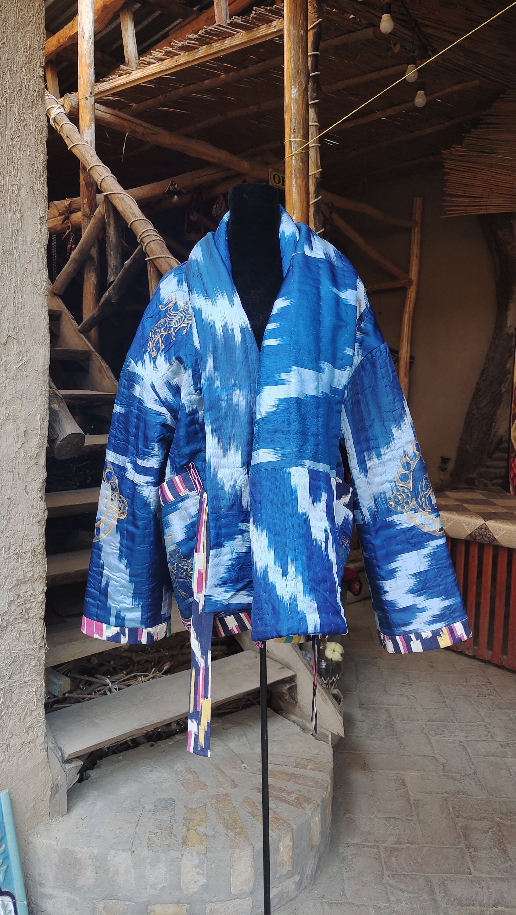 Handmade Women's Quilted Insulated Jacket Warm Ikat Jacket With Lining ...