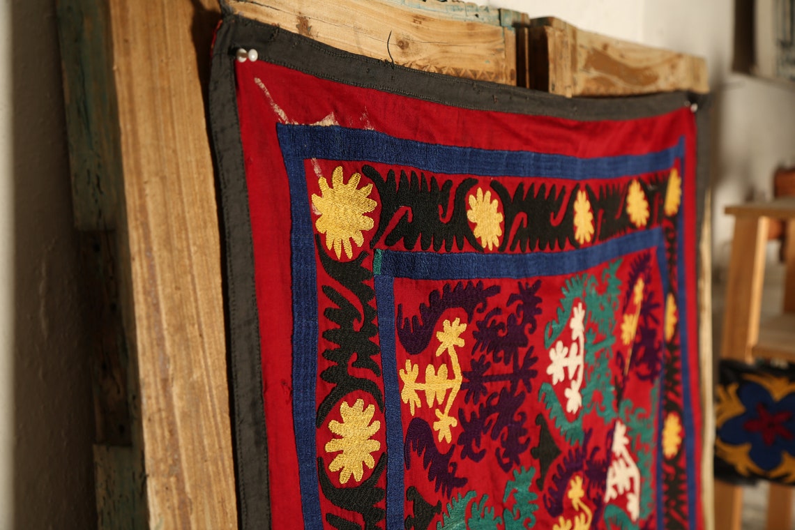 Antique vintage cotton suzani old suzani uzbek suzani | Etsy