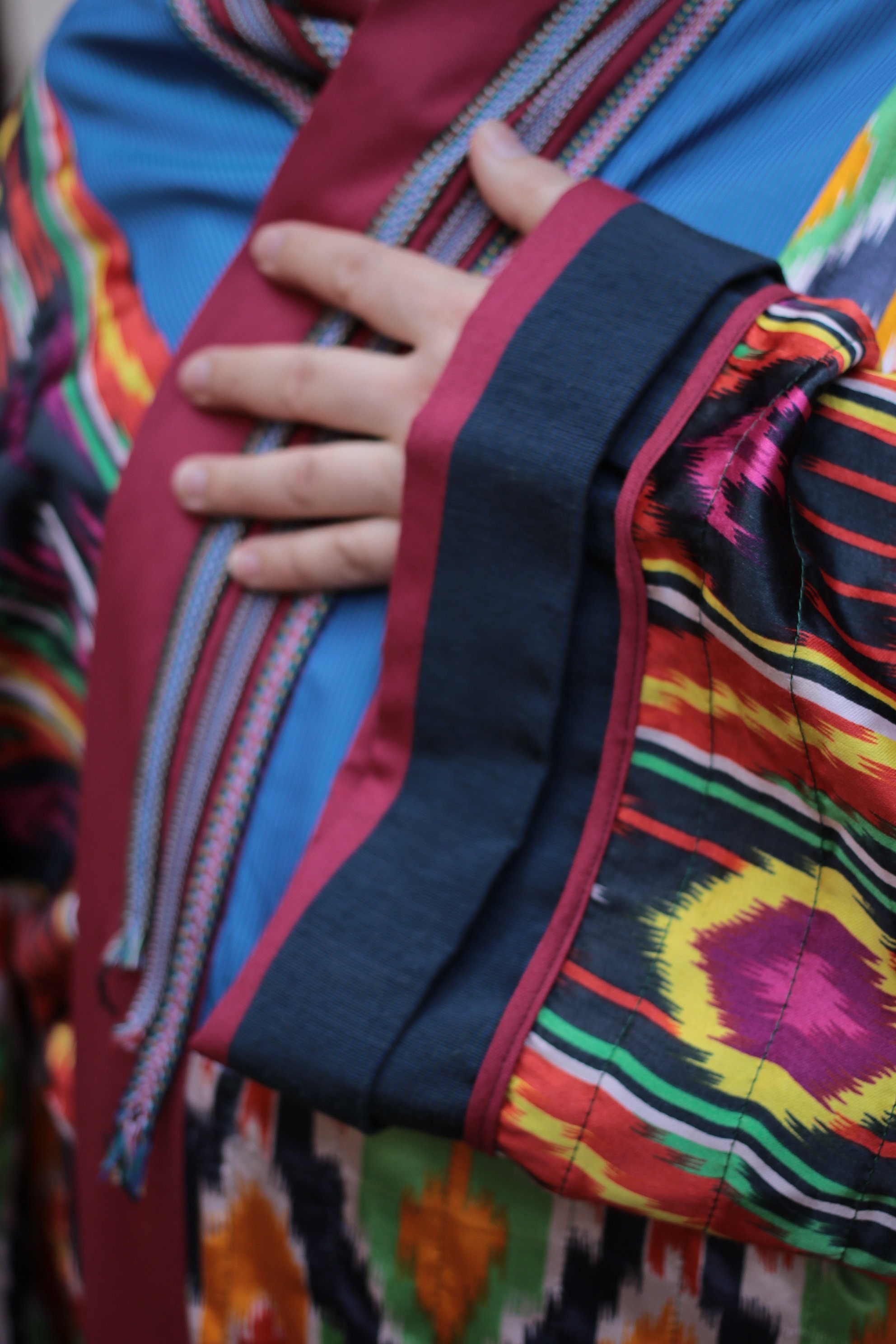 Vintage Ikat Uzbek Chapan Robe - Traditional Hand-weaving - 100% ...