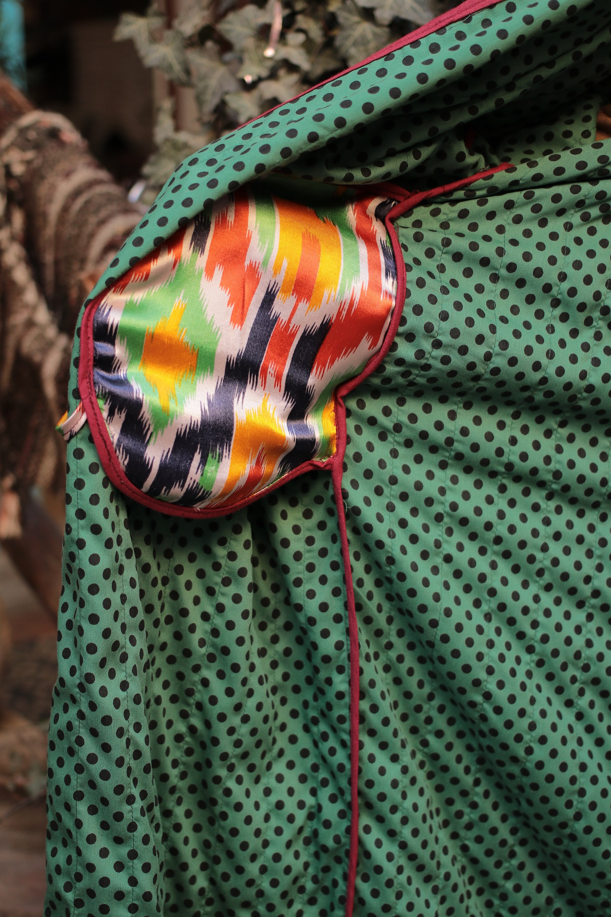 Vintage Ikat Uzbek Chapan Robe Traditional Hand-weaving 100% Natural ...