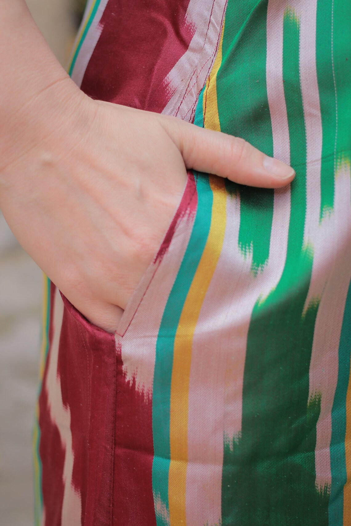 Bright Green Dress in Iridescent Vintage Silk Maxi Dress for Summer ...