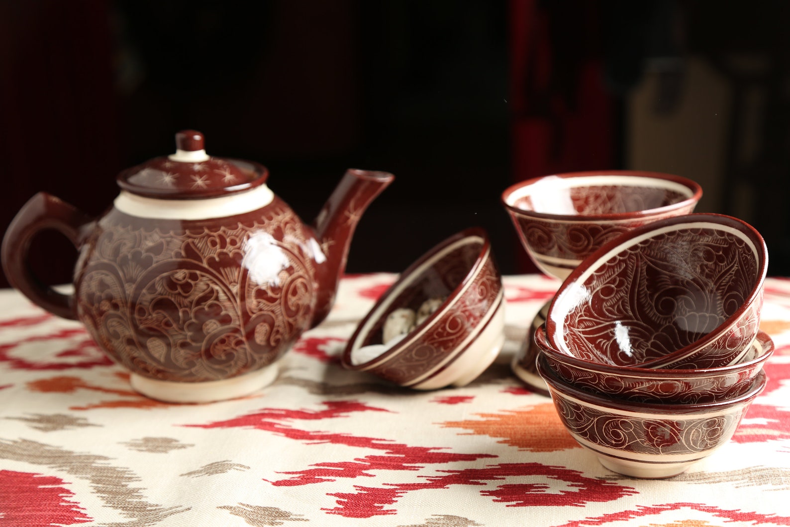 Tea set from Uzbekistan handmade ceramic set cup set | Etsy