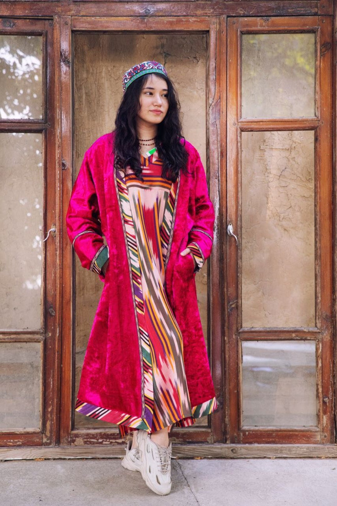 100% Handmade Uzbek Chapan Robe - Organic Vintage Ikat Silk Kimono - Etsy