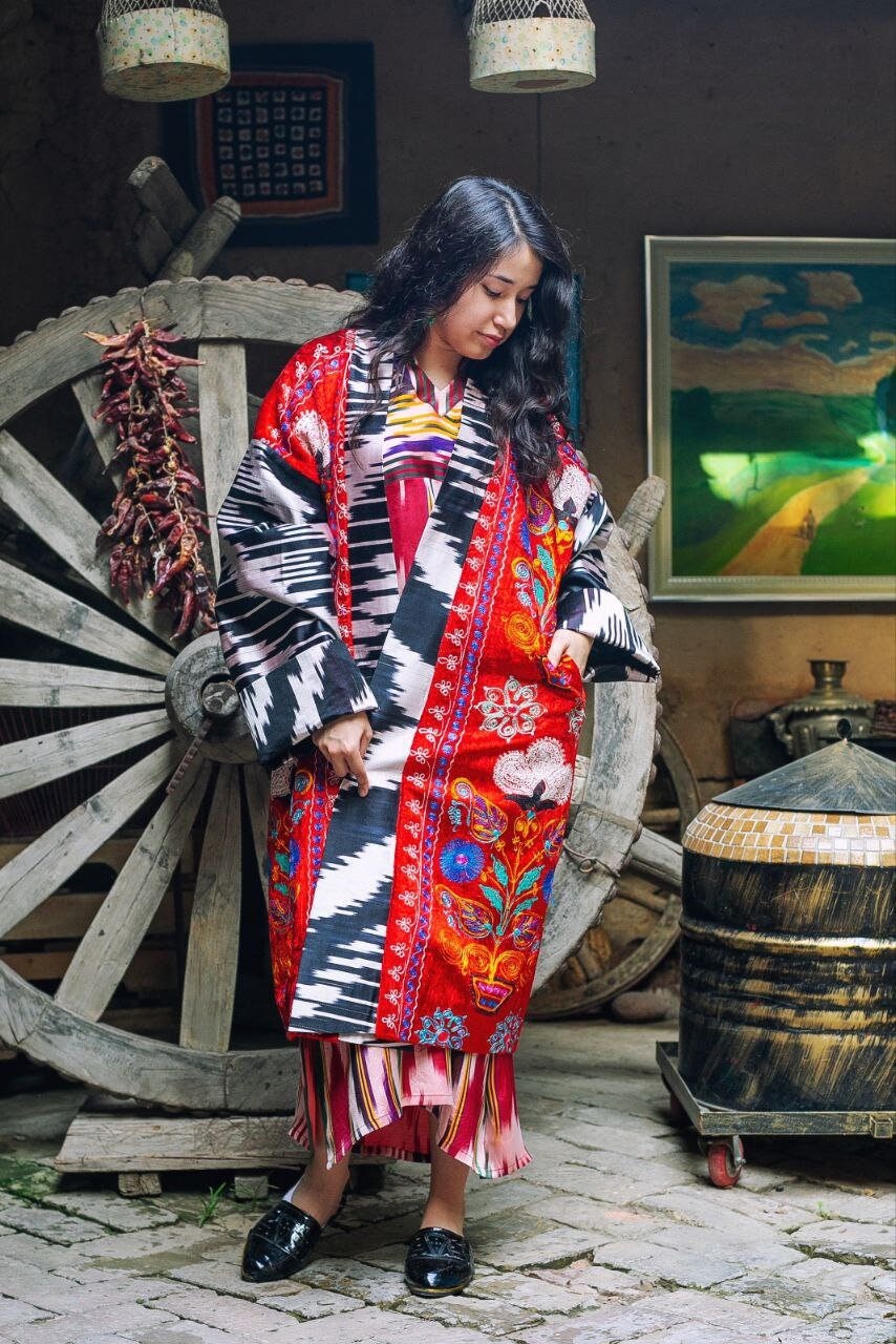 Luxurious Chapan Made of Vintage Silk and Velvet With Embroidery Kimono ...