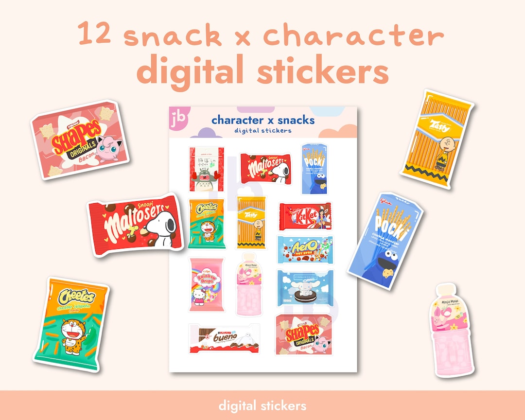 Digital Stickers Cute Character Stickers for Digital Journal Colorful ...