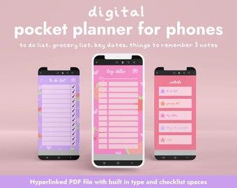 Digital Mobile Planner Digital Pocket Planner iPhone Digital - Etsy