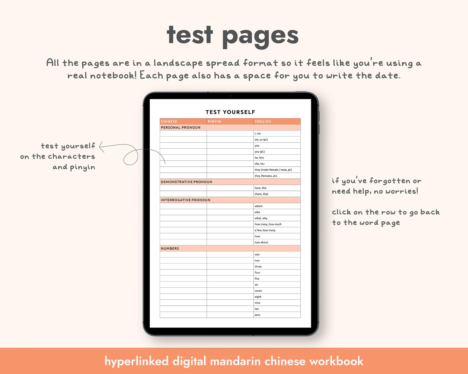 Digital Mandarin Chinese Workbook HSK 1 Words Chinese - Etsy