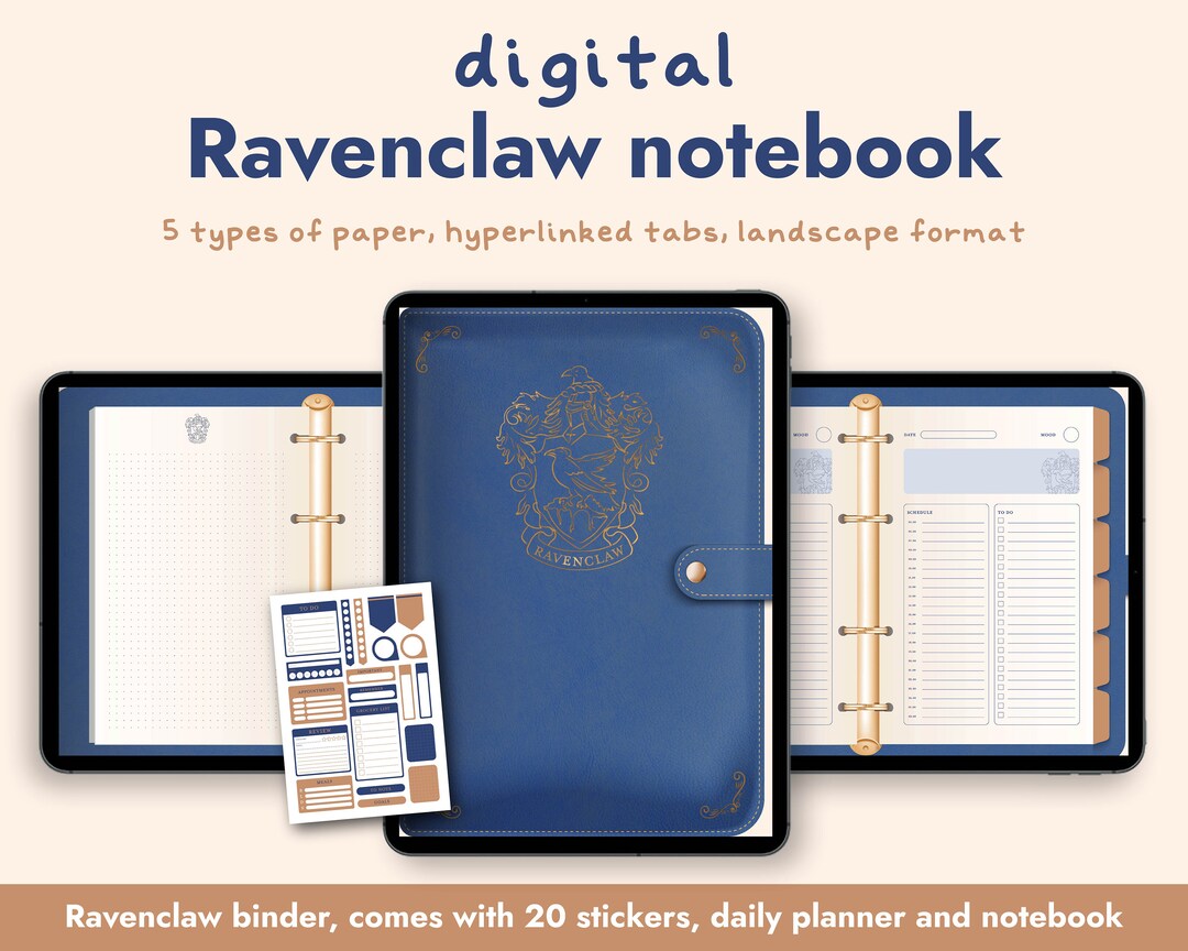 Digital Ravenclaw Notebook Wizarding World Journal Hogwarts School ...