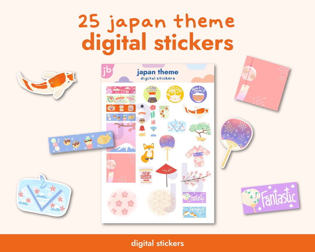 Digital Stickers Cute Japan Kawaii Stickers for Goodnotes Planner Cute ...