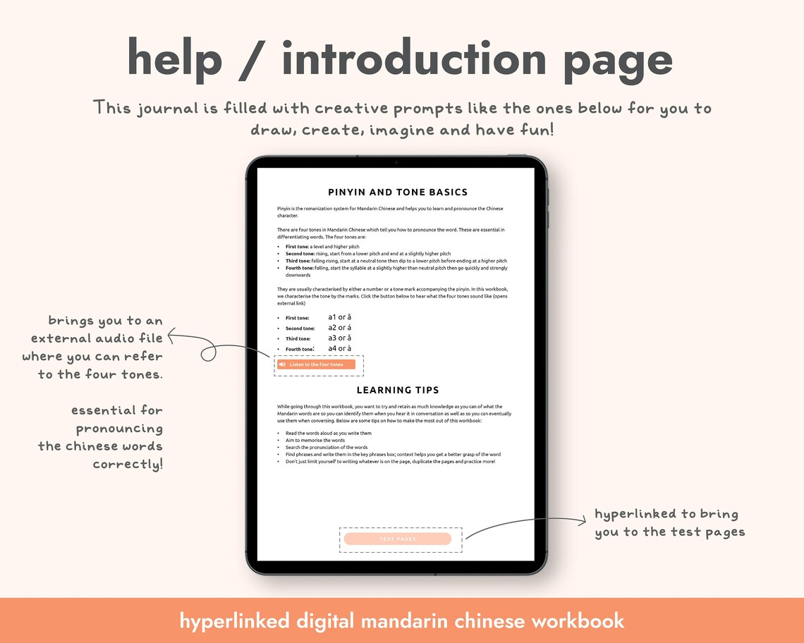 Digital Mandarin Chinese Workbook HSK 1 Words Chinese - Etsy
