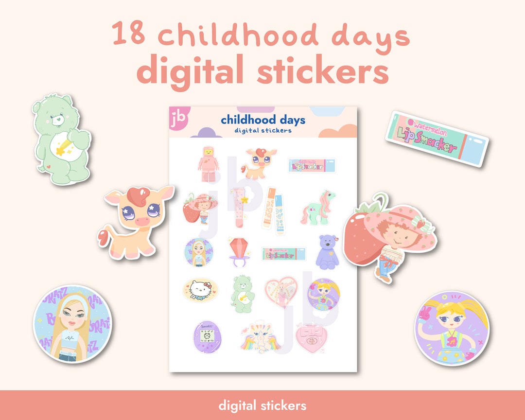 Cute Nostalgic Digital Stickers Childhood Toy Stickers With Popular ...