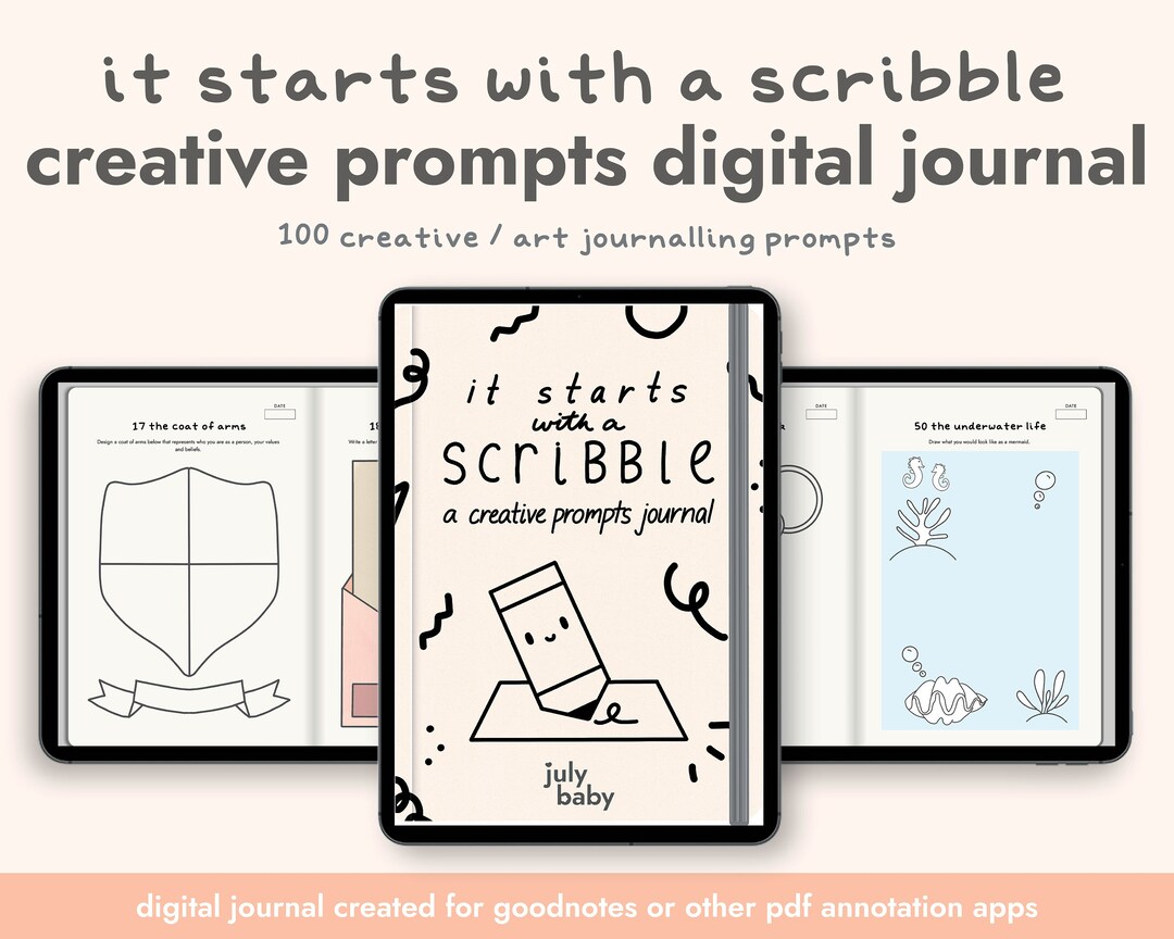 Digital Creative Prompts Journal for Goodnotes Art Journal With ...