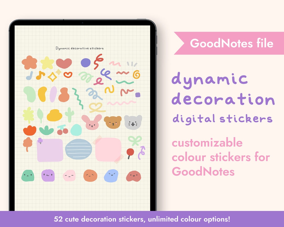 Goodnotes Stickers With Customizable Color Digital Stickers for Planner ...