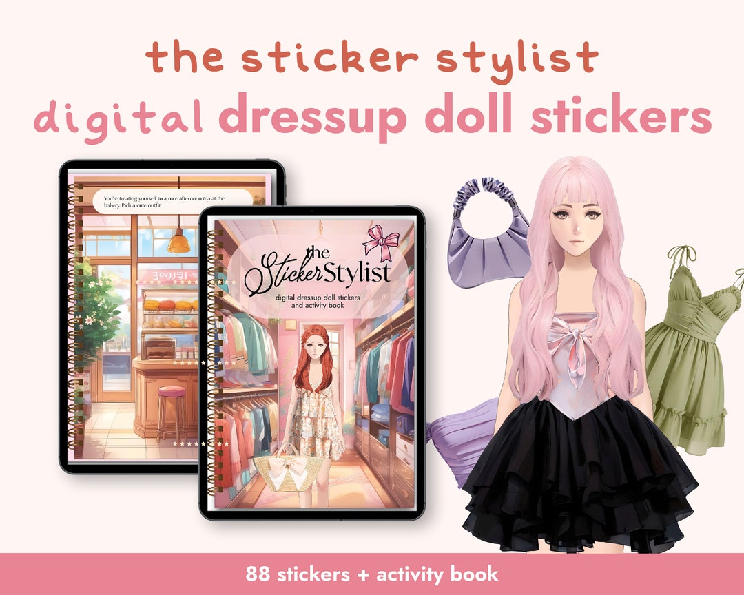 Digital Dressup Doll Stickers for Goodnotes Activity Book With Dress up ...