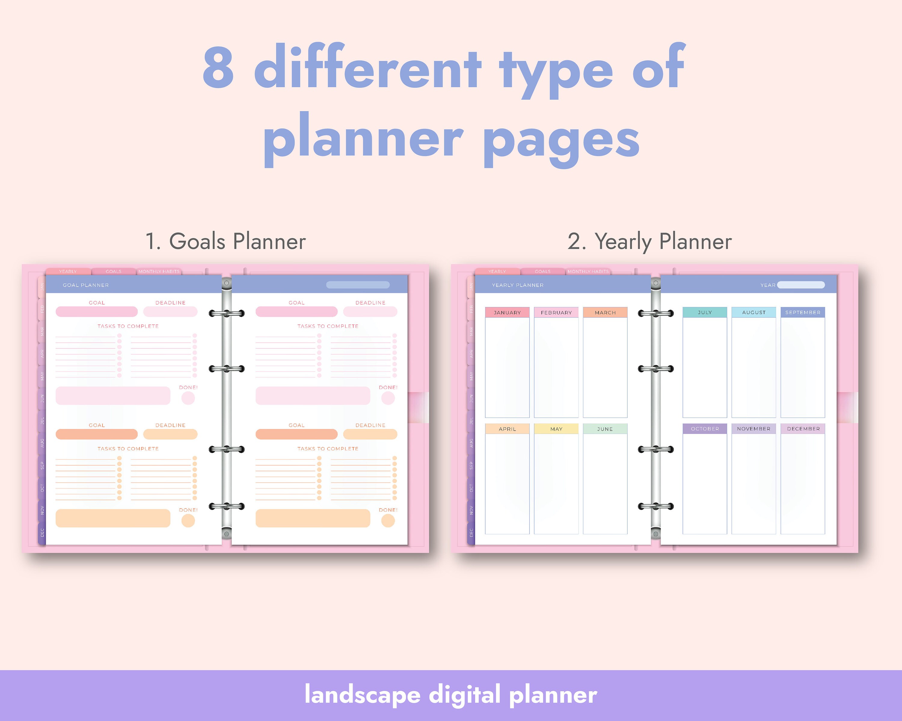 Digital Planner Cute Korean Undated Planner for Goodnotes - Etsy