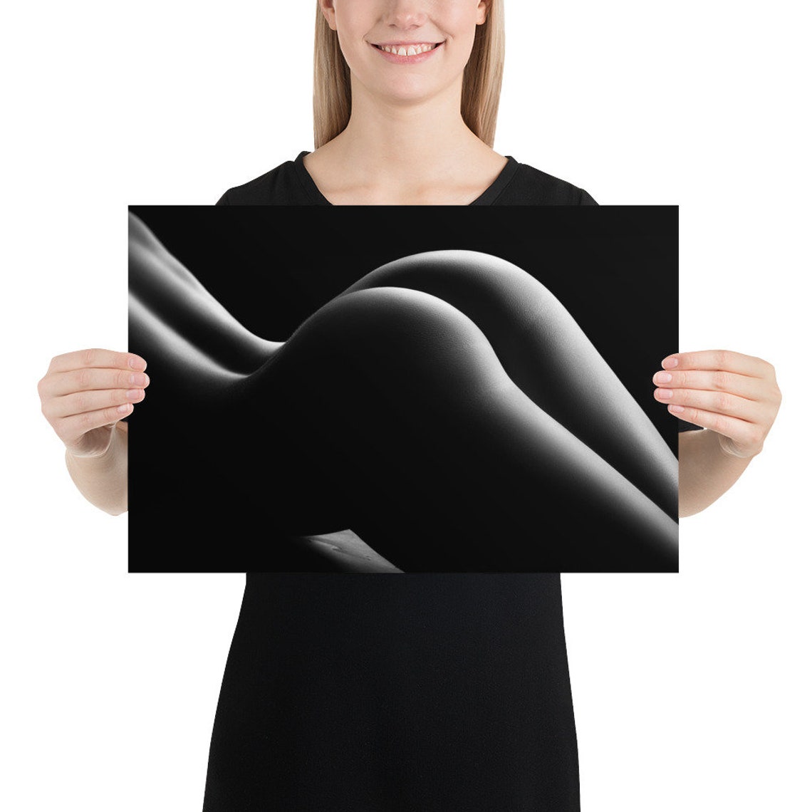Nude Woman Bodyscape 68 Black & White Luster Photo Print rolled in a ...