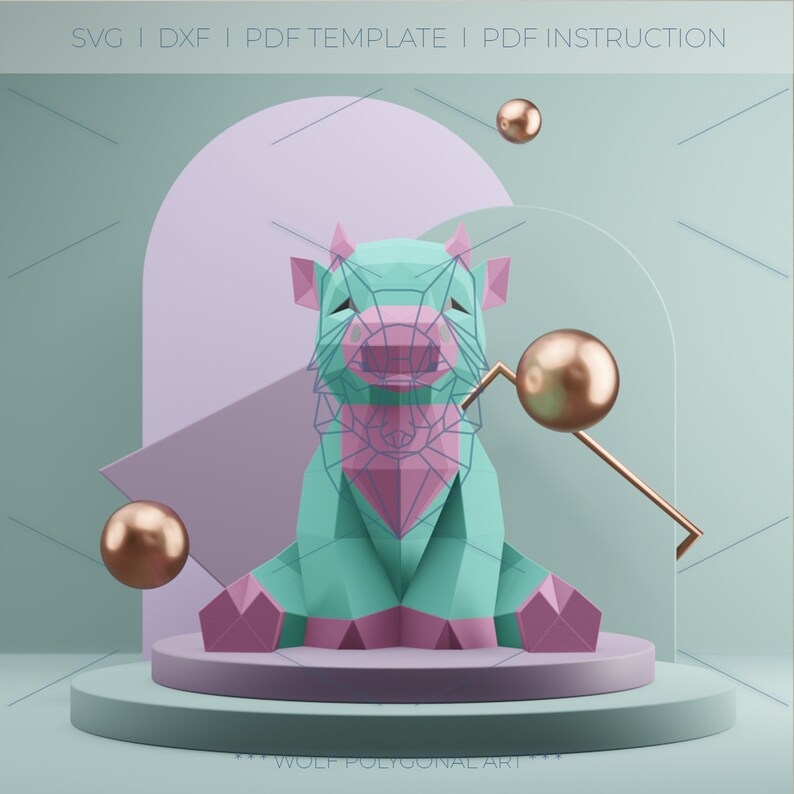 Baby Cow 3d Papercraft PDF Template DIY 3d Low Poly Model - Etsy