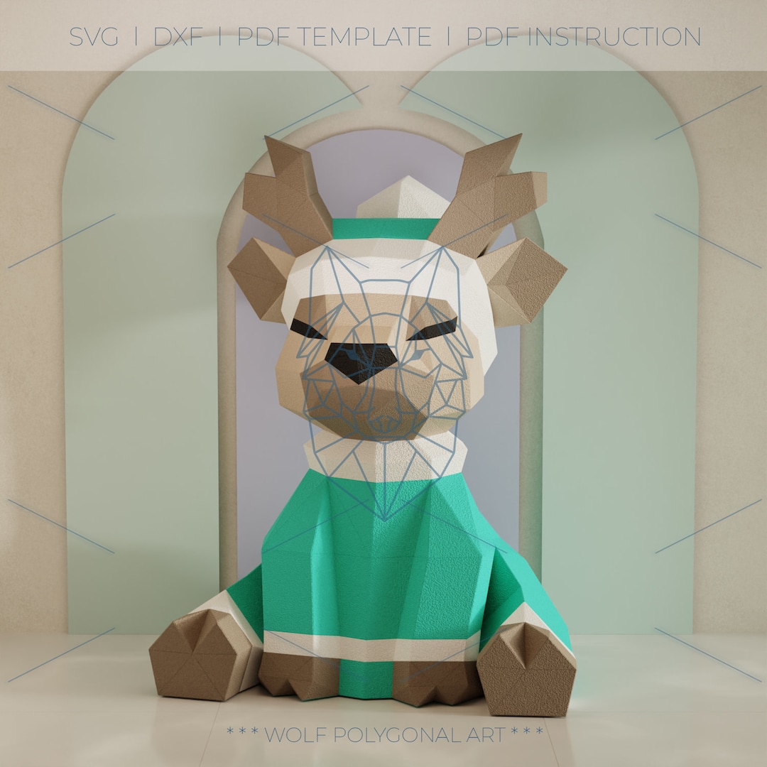 Baby Deer 3d Papercraft PDF Template DIY 3d Low Poly Model - Etsy