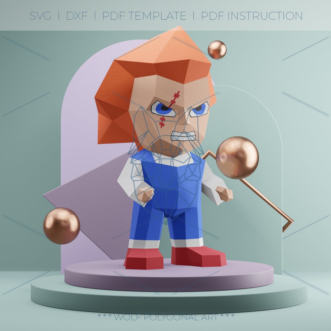 Toy Doll 3d Papercraft , PDF Template, DIY 3d Low Poly Model, Paper ...
