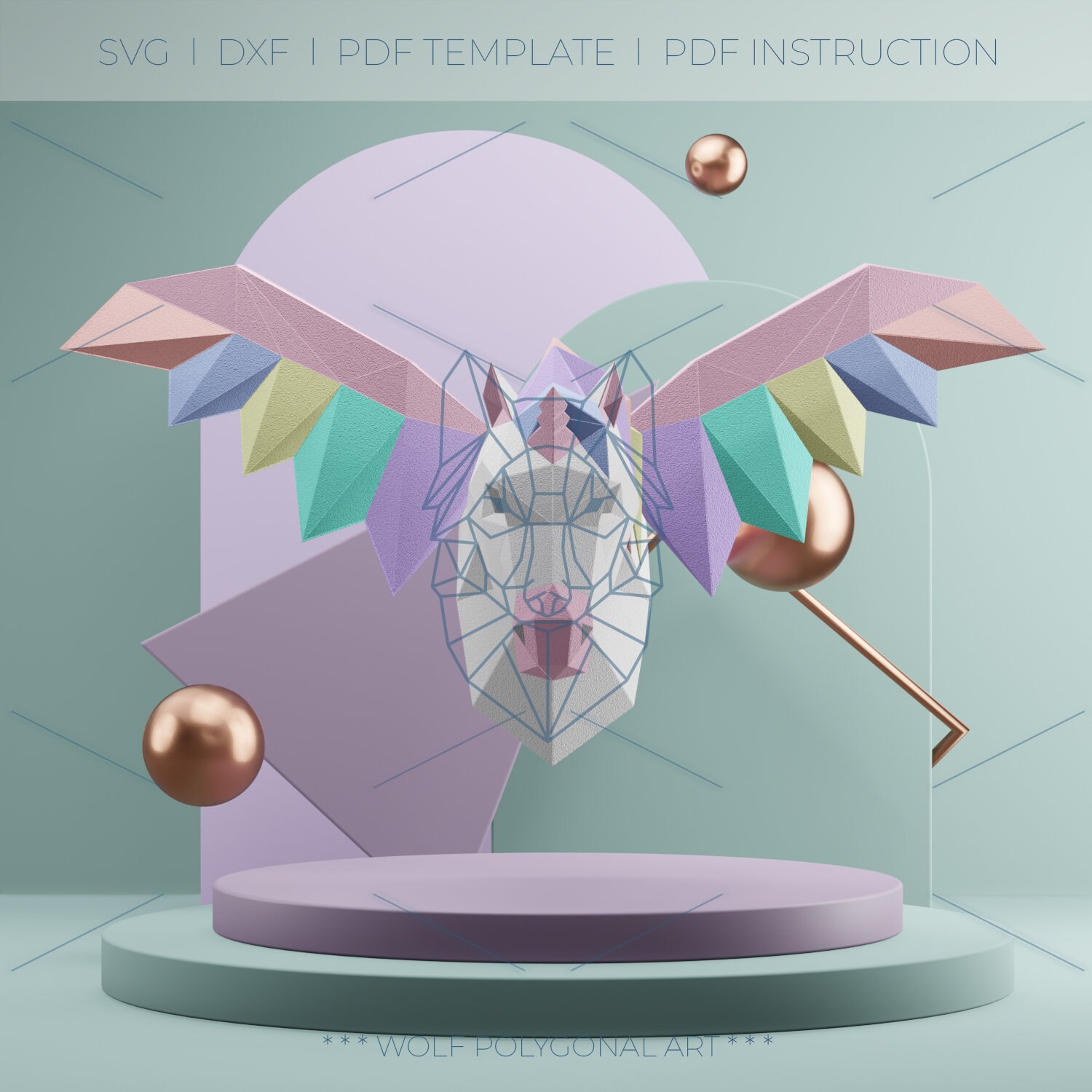 Unicorn 3d Papercraft , PDF Template, DIY 3d Low Poly Model, Paper ...
