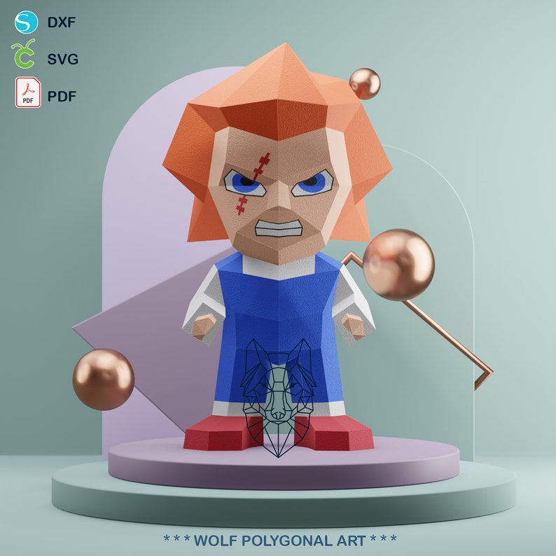 Toy Doll 3d Papercraft , PDF Template, DIY 3d Low Poly Model, Paper ...