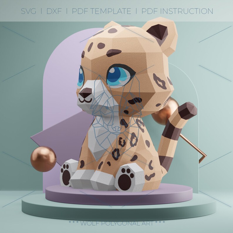 Baby Leopard Papercraft Template Adorable Jungle Cub Craft Template - Etsy