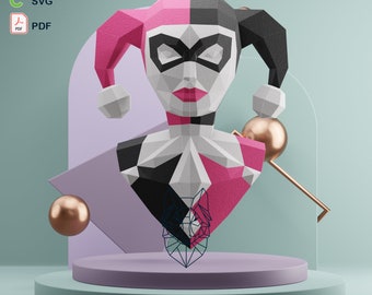 Woman Bust 3d Papercraft Sculpture, Low Poly, Papercraft, PDF Template ...