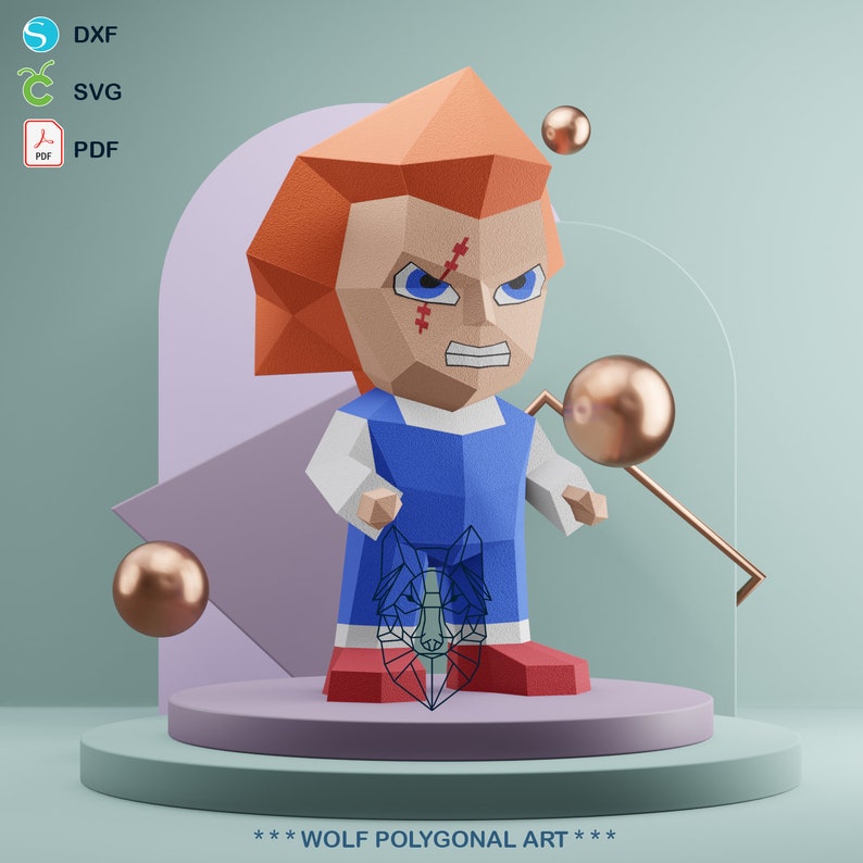 Toy Doll 3d Papercraft , PDF Template, DIY 3d Low Poly Model, Paper ...