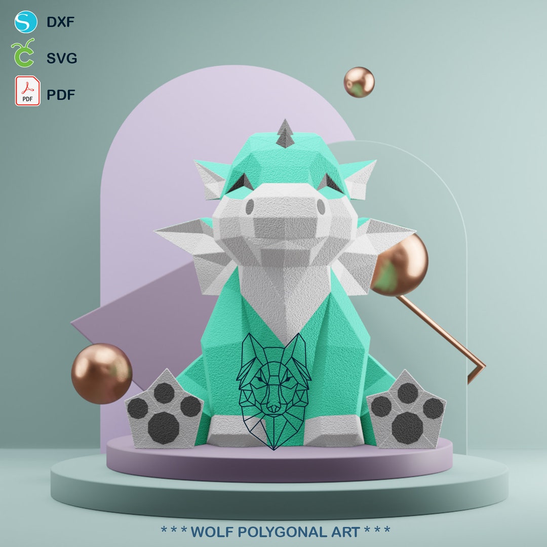 Baby Dragon 3d Papercraft , PDF Template, DIY 3d Low Poly Model, Paper ...