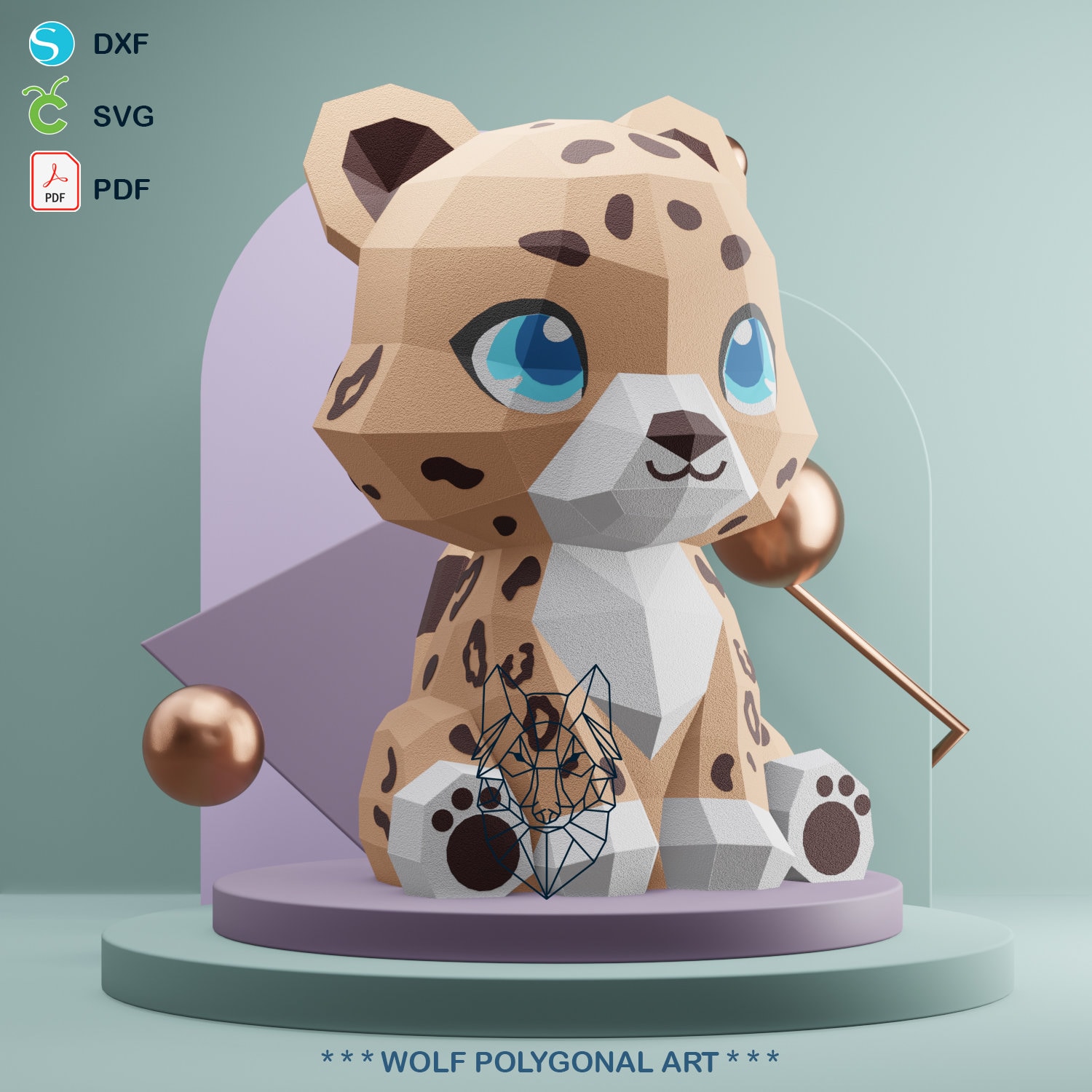 Baby Leopard Papercraft Template- Adorable Jungle Cub Craft Template - Etsy