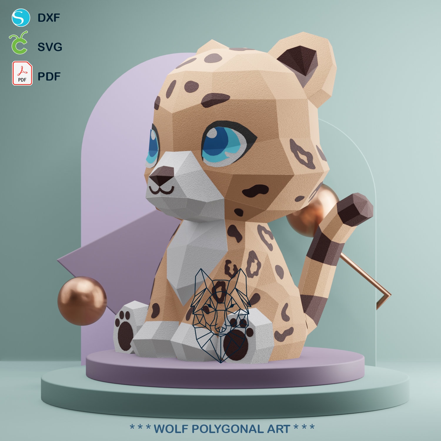 Baby Leopard Papercraft Template- Adorable Jungle Cub Craft Template - Etsy