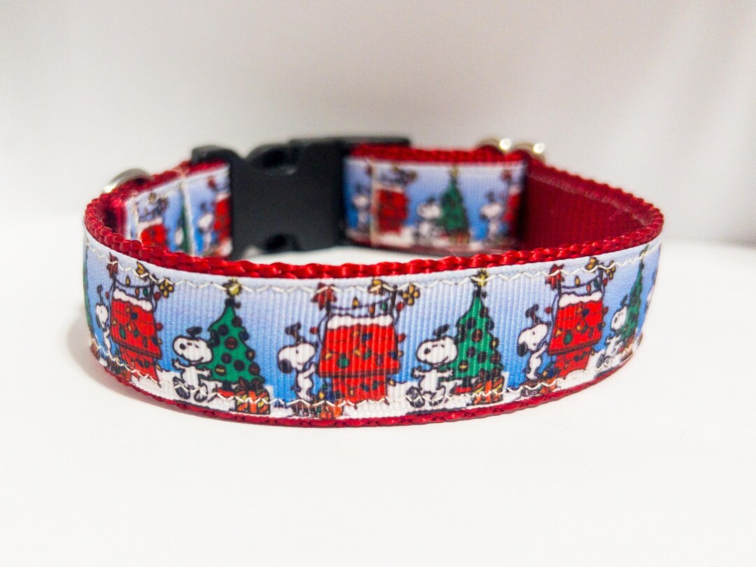 Snoopy Christmas Collar Snoopy Christmas Collar Durable Dog Collar - Etsy