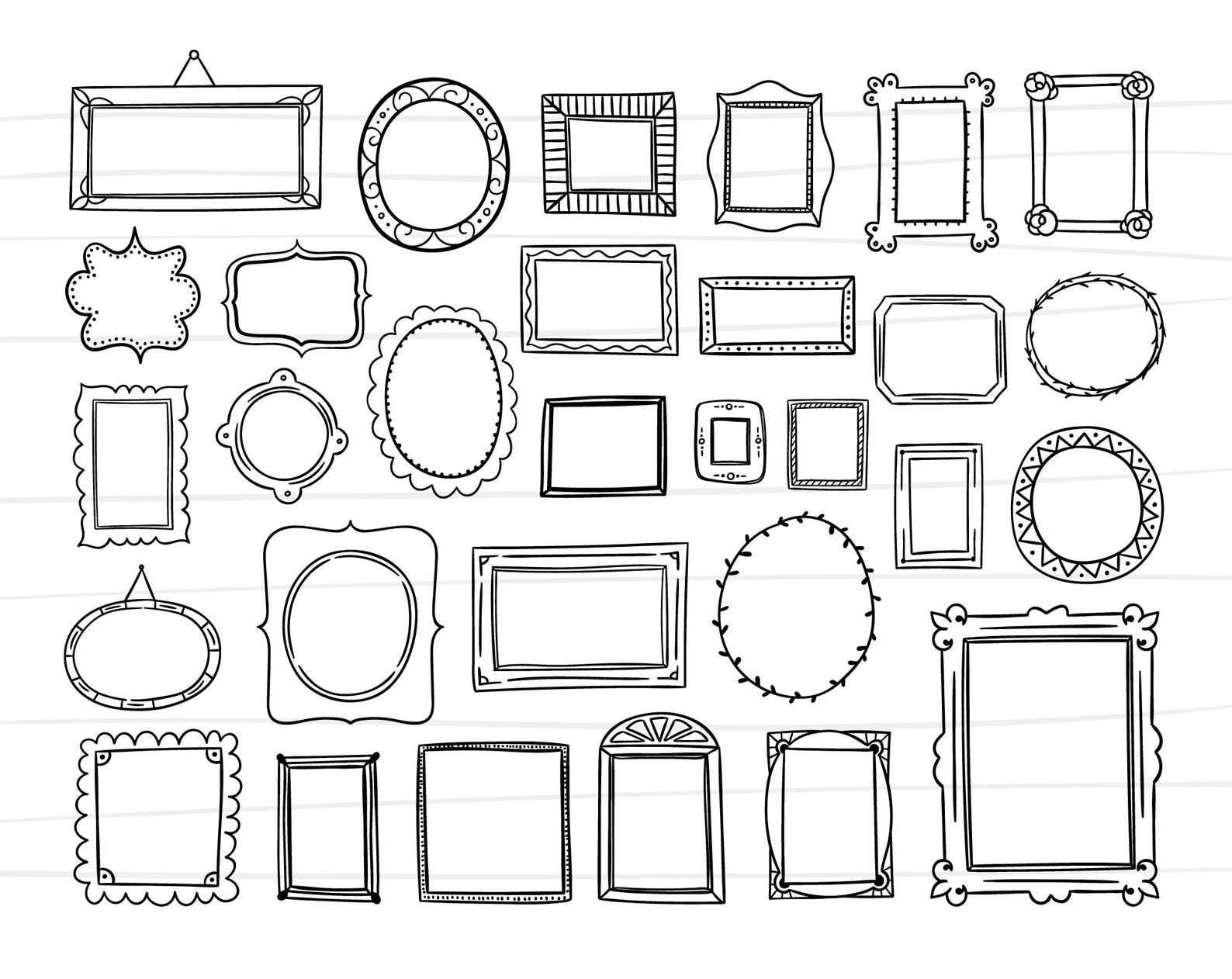 Digital Labels Design Elements Digital Frames Png Clipart - Etsy