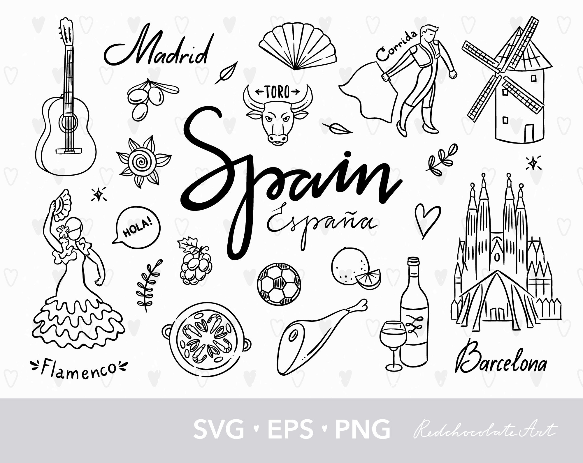Spain Travel Clipart, Espana Travel Svg, Spanish Svg Files, Svg Travel ...