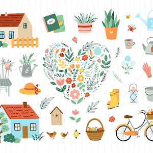 Summer Clipart, Farm Clipart, Spring Clip Art, Flower Clip Art, Heart ...