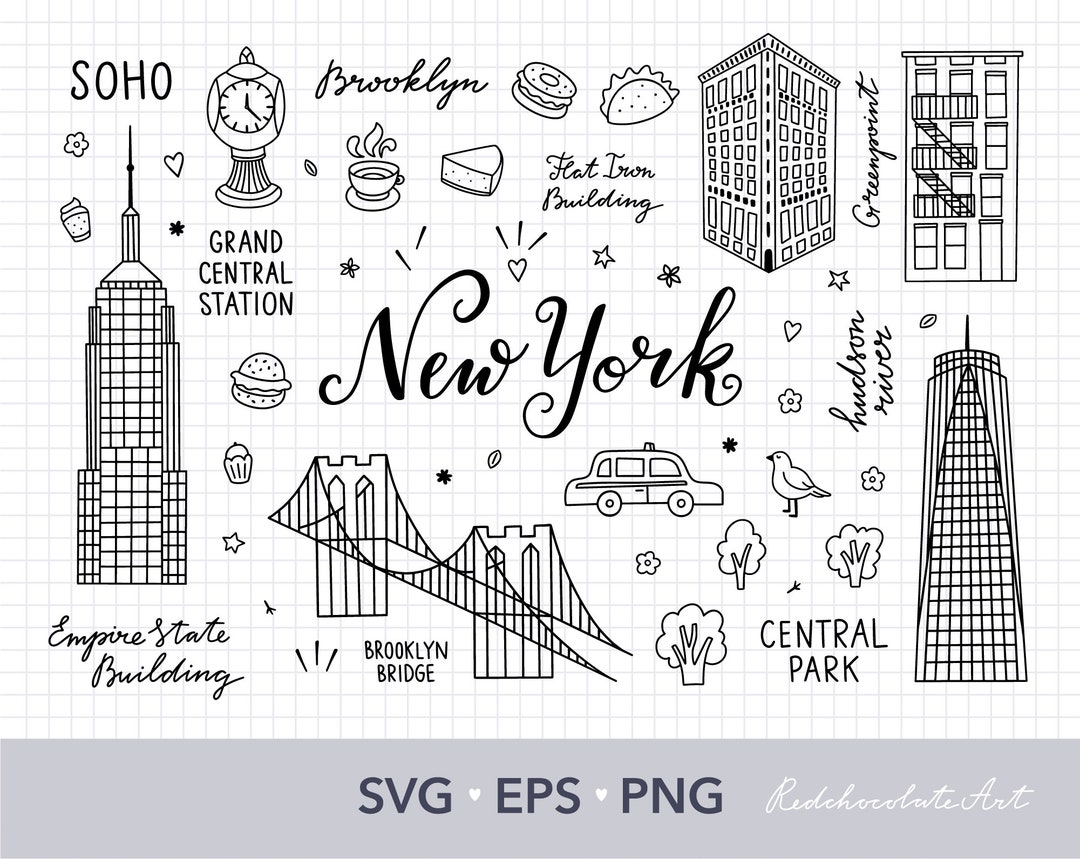 NY Svg Files for Cricut, USA Svg Digital Clipart, New York Svg, Travel ...