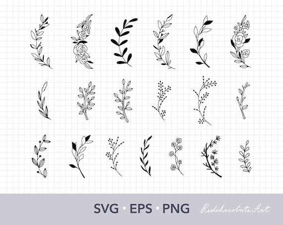 Branch Svg Bundle Floral Svg Files for Cricut Floral Png - Etsy