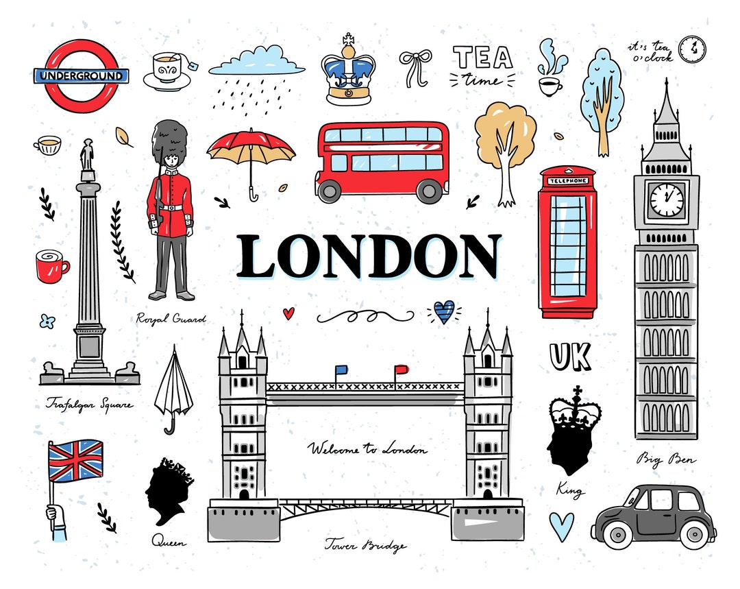 London Clipart, England Clipart, British Clipart, Travel Png - Etsy