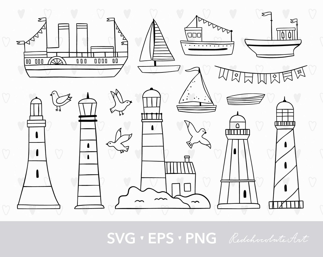 Nautical Svg, Boat Svg, Lighthouse Svg, Travel Svg Files, Nautical Clip ...