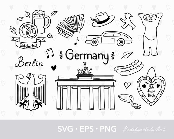 Germany Clipart Germany Svg Germany Doodle Svg Files for | Etsy