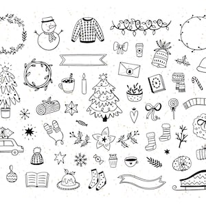 Christmas Clipart, Winter Doodles, Christmas Doodle Clipart, Christmas ...