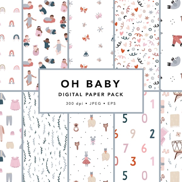 Baby Digital Paper - Etsy